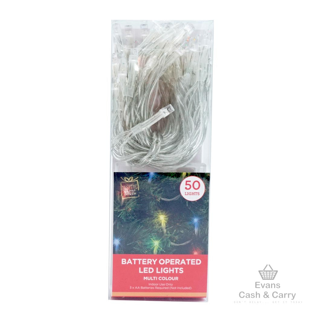 Battery Operated 50 LED Lights - Multi Colour – Evans for Everyone